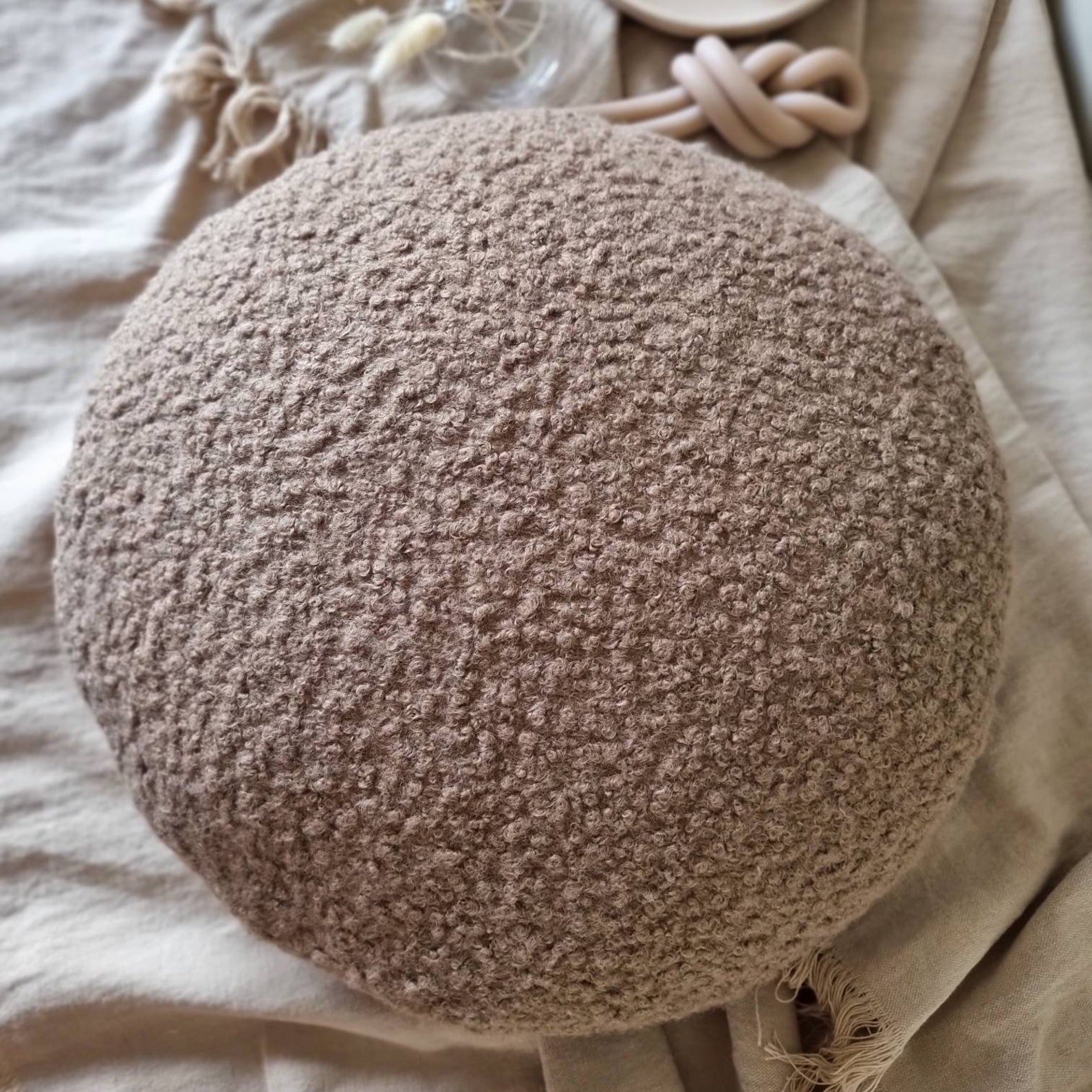 Boucle Circle Cushions Boucle Cushion Round Cushions - Etsy