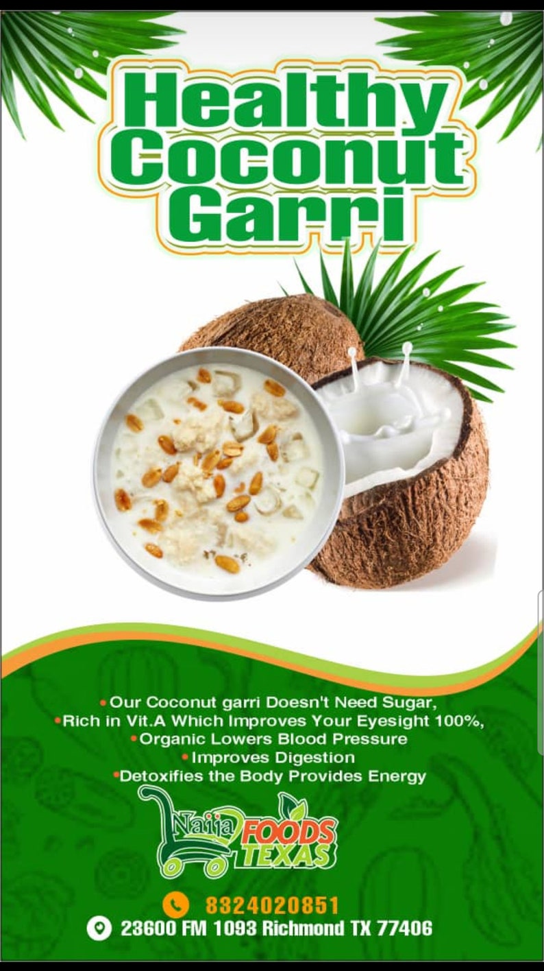 Organic Coconut Garri Snack, Crunchy & Sweetened - Etsy
