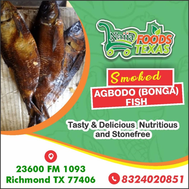 Dried Bonga Fish , Agbodo Fish 14pieces (big), Wild Caught Fish, Dry ...