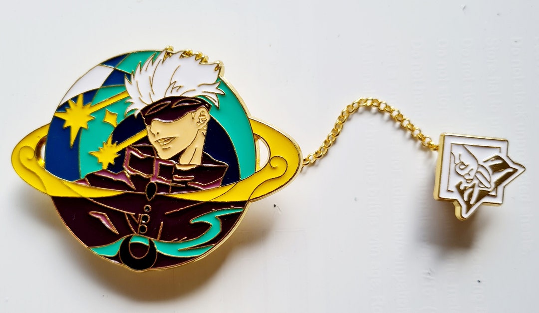 JJK Anime Jujutsu Kaisen Pin Brooch With Metal Chain Badge Gift ...