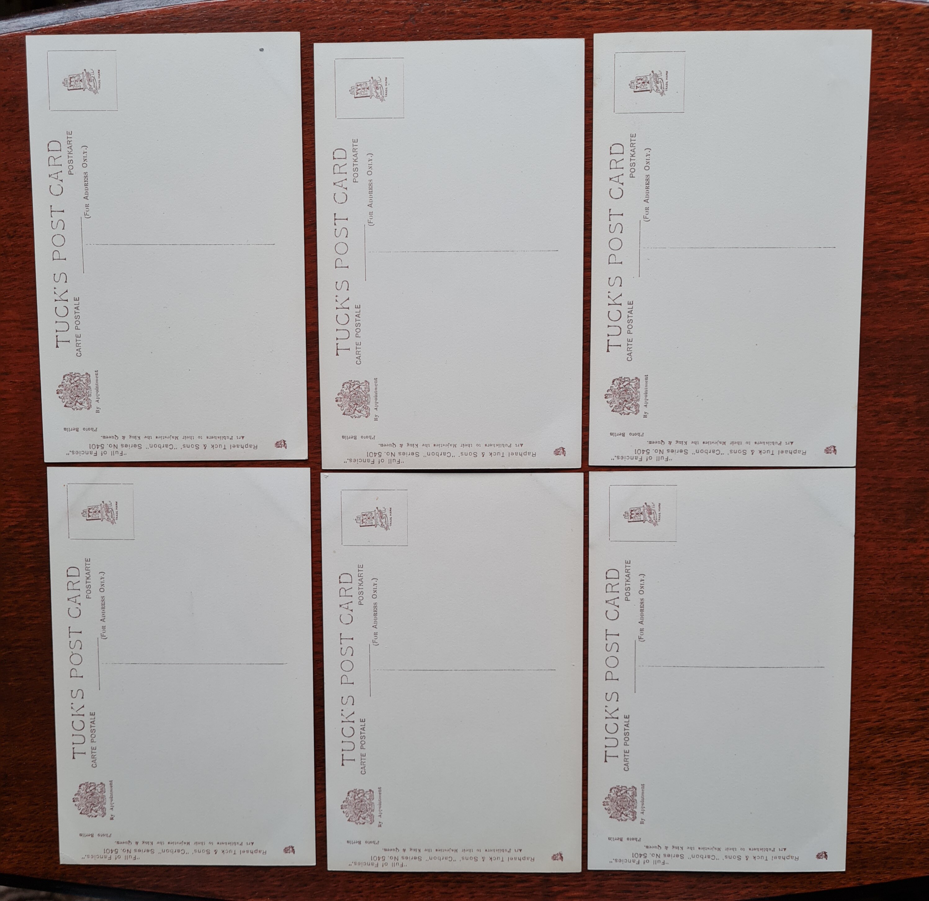 Set of 6 Raphael Tuck & Sons Postcards Series 5401 full of Fancies ...