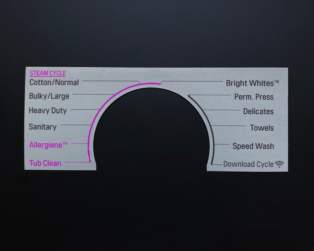 LG Model WM3570HVA Washer Sticker Label / Decal - for Center Control ...