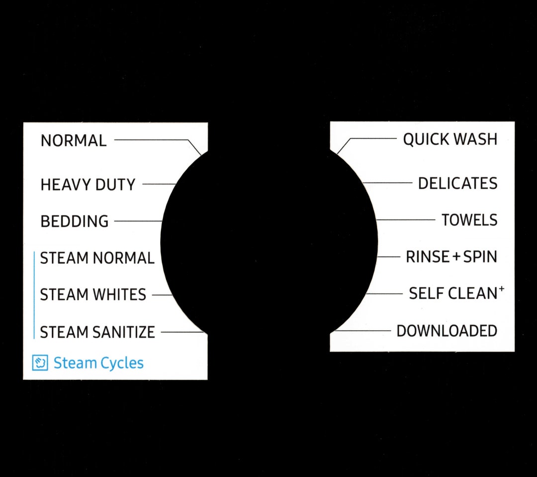 Samsung Model WF45B6300AW Washer Sticker Labels / Decals - for Control ...