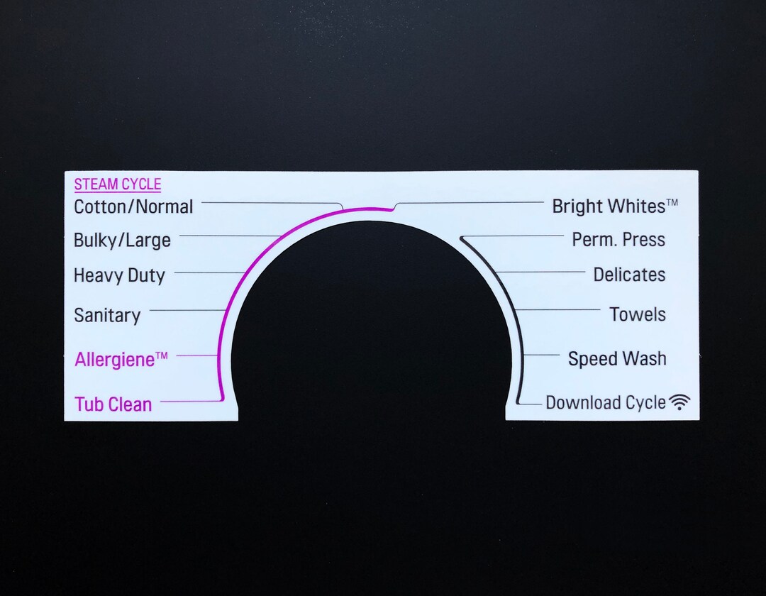 LG Model WM3570HWA Washer Sticker Label / Decal - for Center Control ...