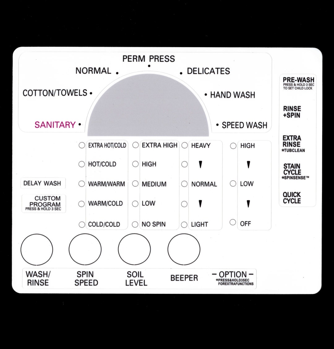LG Model WM2277HW Washer Sticker Sheet Labels / Decals - for Entire ...