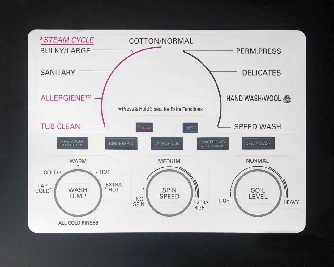 LG Model WM2650HWA Washer Sticker Sheet Labels / Decals - for Entire ...