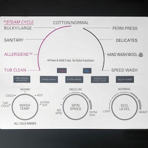 LG Model WM2650HWA Washer Sticker Sheet Labels / Decals - for Entire ...