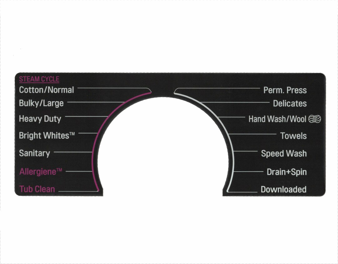 LG Model WM4370HKA Washer Sticker Label / Decal - for Center Control ...