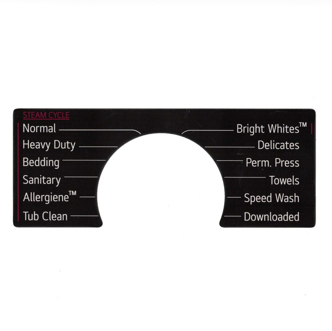 LG Model WM4000HBA Washer Sticker Label / Decal - for Center Control ...