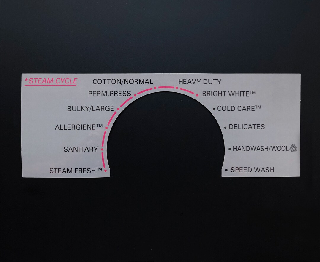 LG Model WM2901HVA Washer Sticker Label / Decal - for Center Control ...