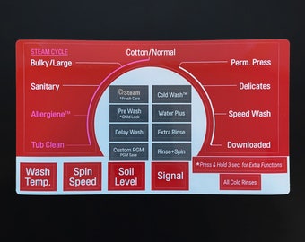 LG Model WM4270HWA Washer Sticker Label / Decal for Center - Etsy