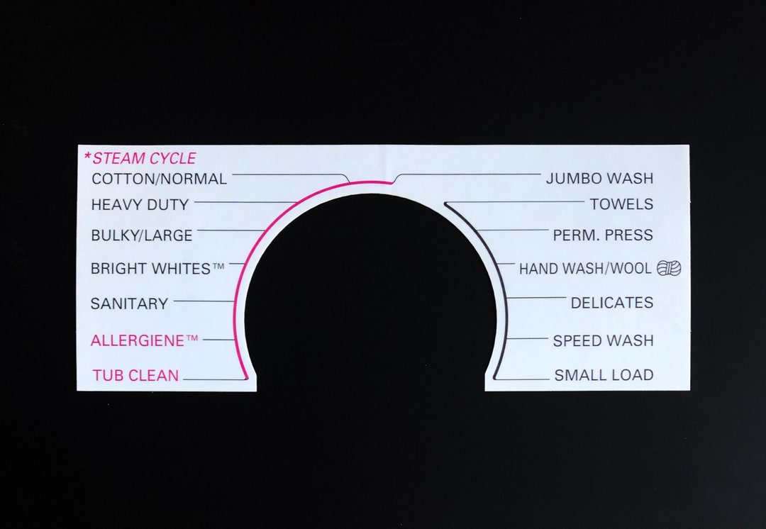 LG Model WM8000HWA Washer Sticker Label / Decal - for Center Control ...