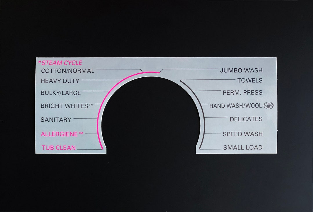 LG Model WM8000HVA Washer Sticker Label / Decal - for Center Control ...