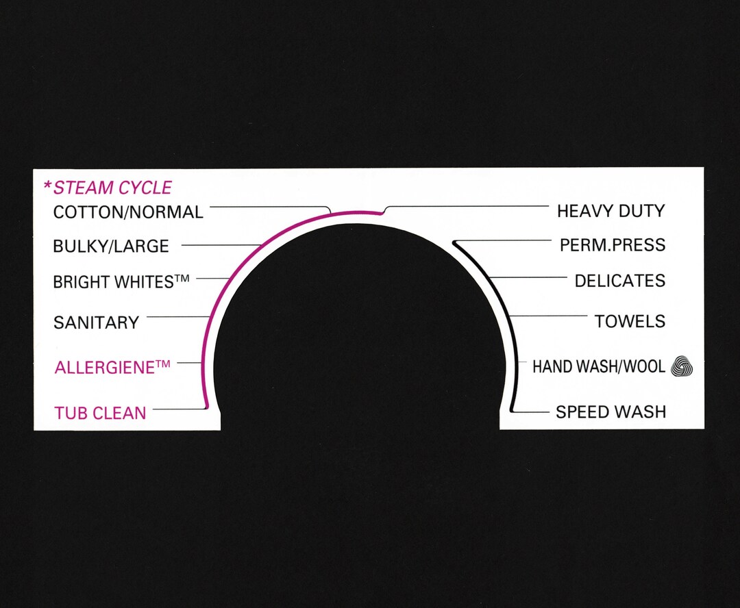 LG Model WM3070HWA Washer Sticker Label / Decal - for Center Control ...