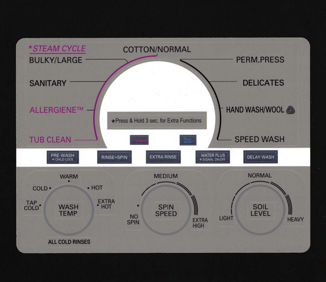 LG Model WM2650HVA Washer Sticker Sheet Labels / Decals - for Entire ...