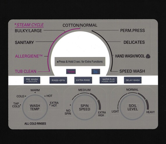 LG Model WM2650HVA Washer Sticker Sheet Labels / Decals for - Etsy