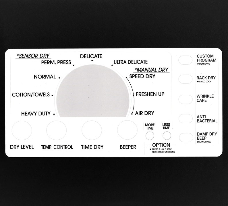 LG Model DLE8377WM & DLG8388WM Dryer Sticker Sheet Labels / Decals ...
