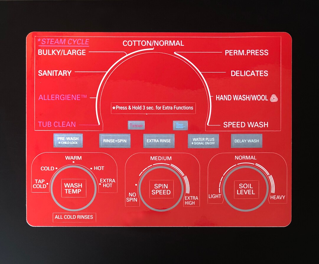 LG Model WM2650HRA Washer Sticker Sheet Labels / Decals - for Entire ...