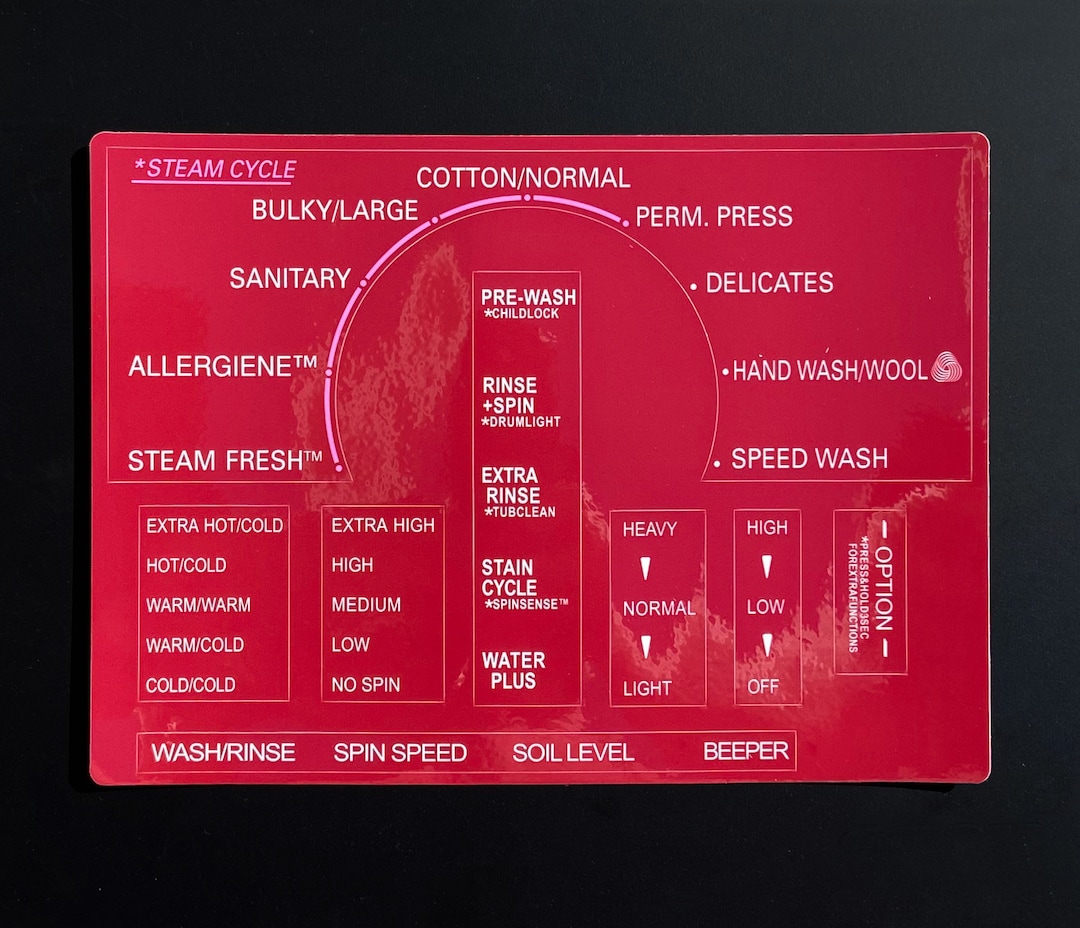 LG Model WM2487HRMA Washer Sticker Sheet Labels / Decals - for Entire ...