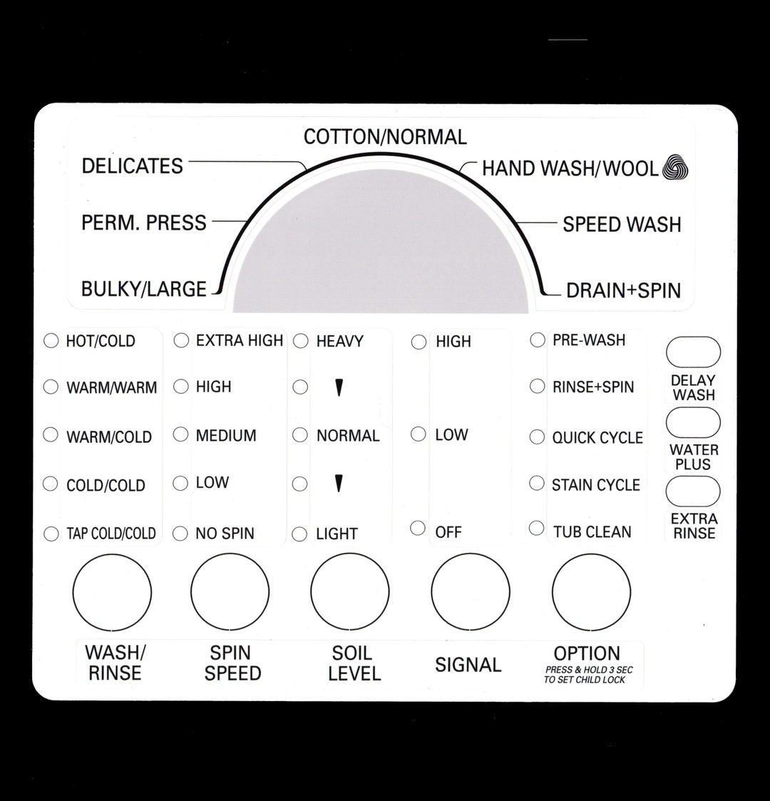 LG Model WM2240CW Washer Sticker Sheet Labels / Decals - for Entire ...