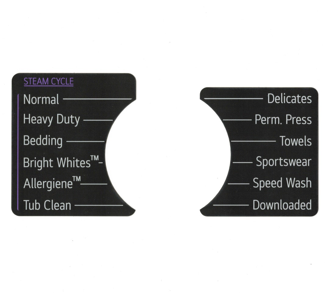 LG Model WM8900HBA Washer Sticker Label / Decal - for Center Control ...