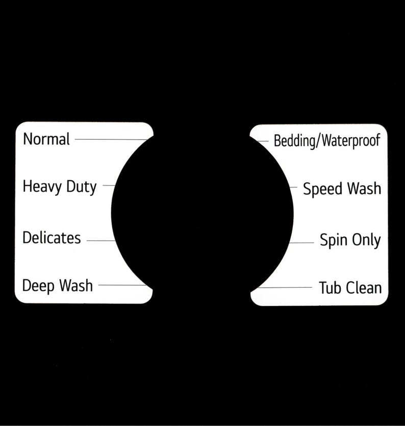 LG Model WT6105CW Washer Sticker Label / Decal - for Center Control ...