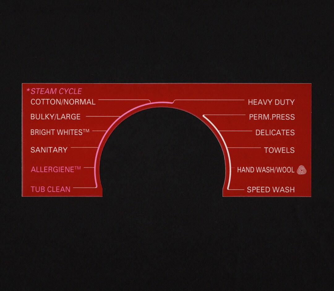 LG Model WM3070HRA Washer Sticker Label / Decal - for Center Control ...