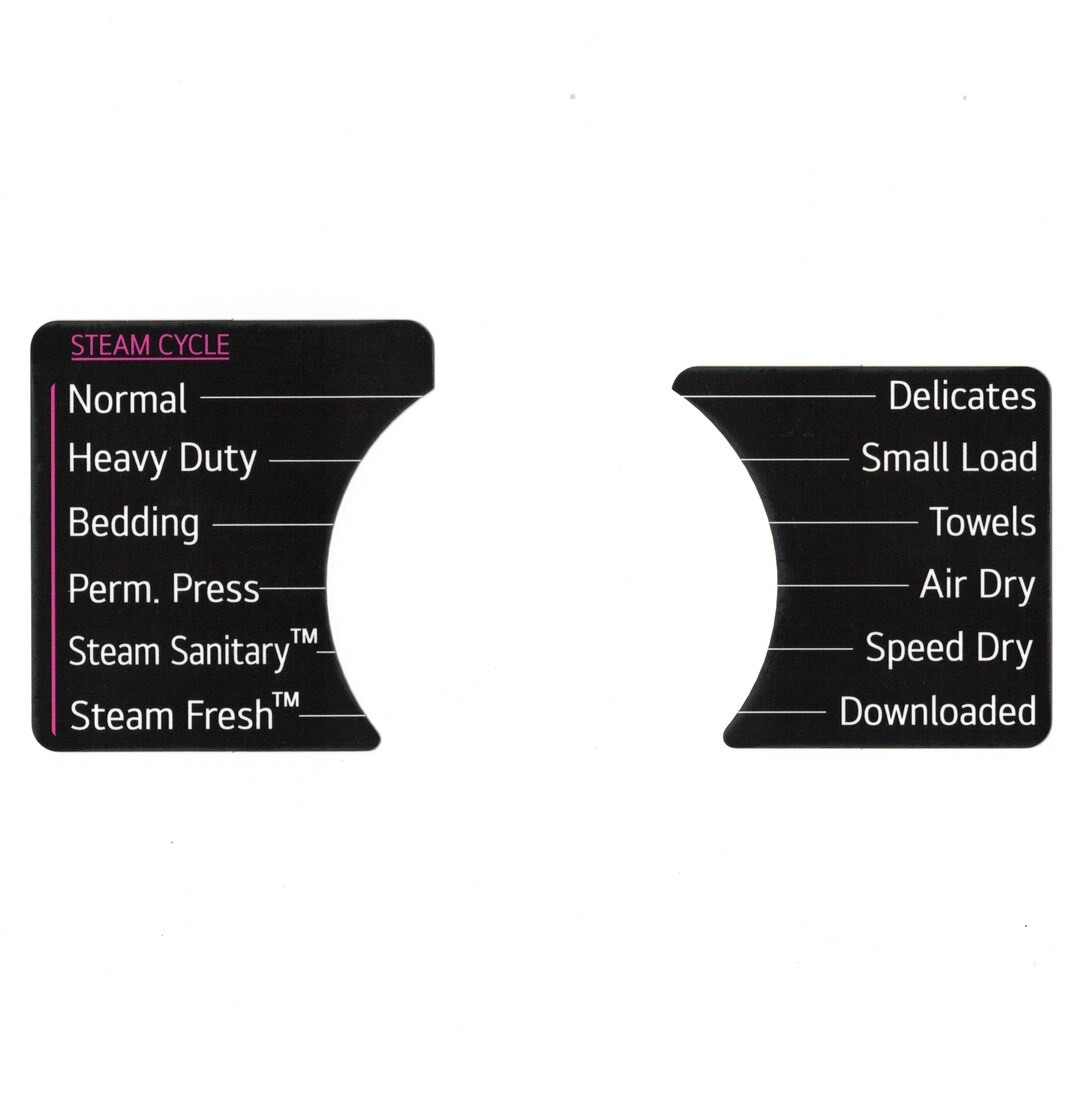 LG Model DLEX8900B & DLGX8901B Dryer Sticker Label / Decal - for Center ...