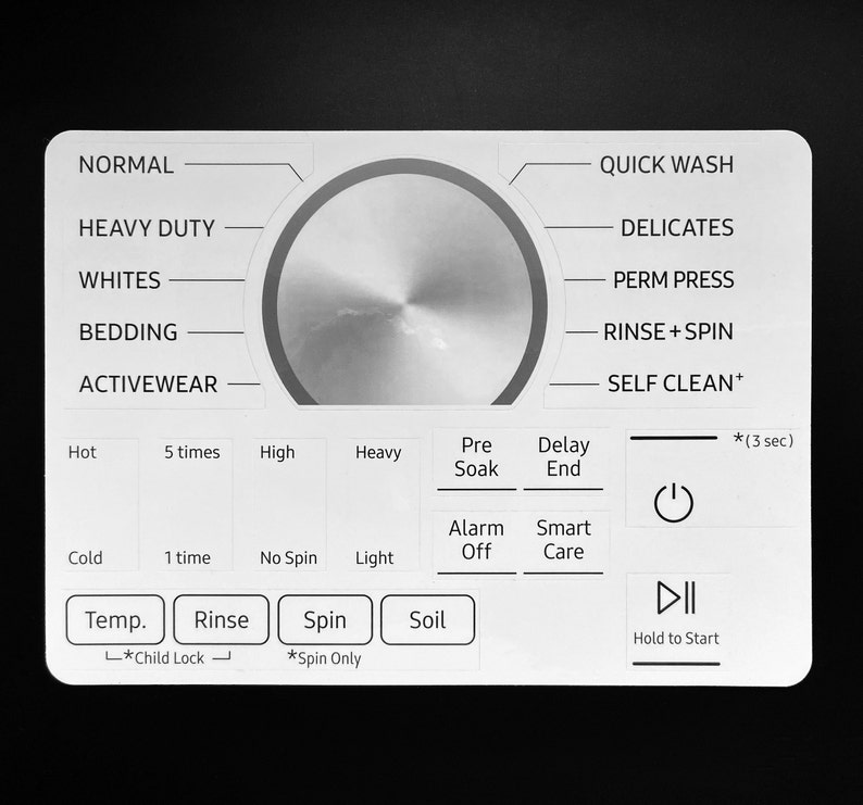 Samsung Model WF45T6000AW Washer Sticker Sheet Labels / Decals - for ...