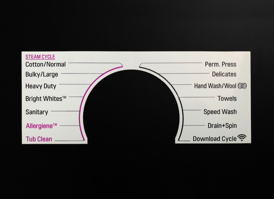 LG Model WM4270HWA Washer Sticker Label / Decal - for Center Control ...