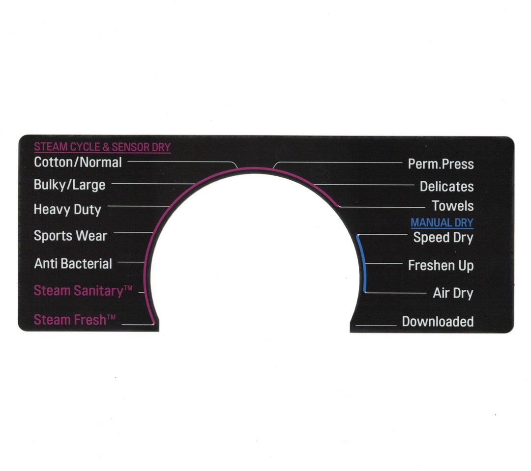 LG Model DLEX4370K & DLGX4371K Dryer Sticker Label / Decal - for Center ...