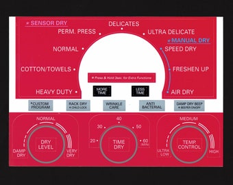 LG Model DLE2301R Dryer Sticker Sheet Labels / Decals for Entire ...
