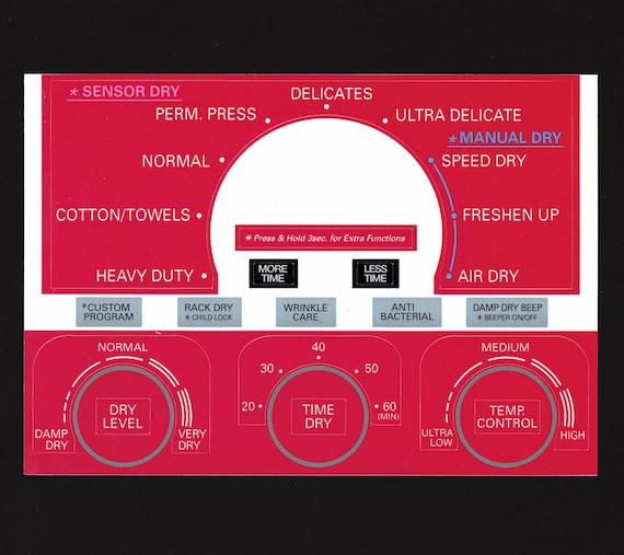 LG Model DLG2302R Dryer Sticker Sheet Labels / Decals for | Etsy