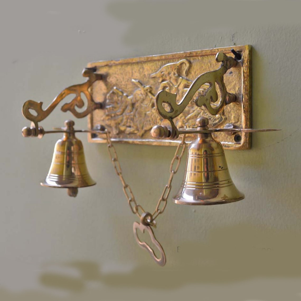 Vintage Bell Gate Front Door Antique Two Ringing Bell Knock Door, Wall ...
