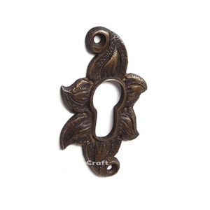 Antique Keyhole Cover Plate Entry Door Vintage Keyhole Mounting Plate 3 ...