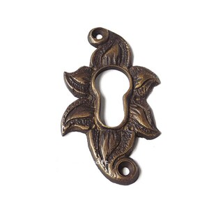 Antique Keyhole Cover Plate Entry Door Vintage Keyhole Mounting Plate 3 ...