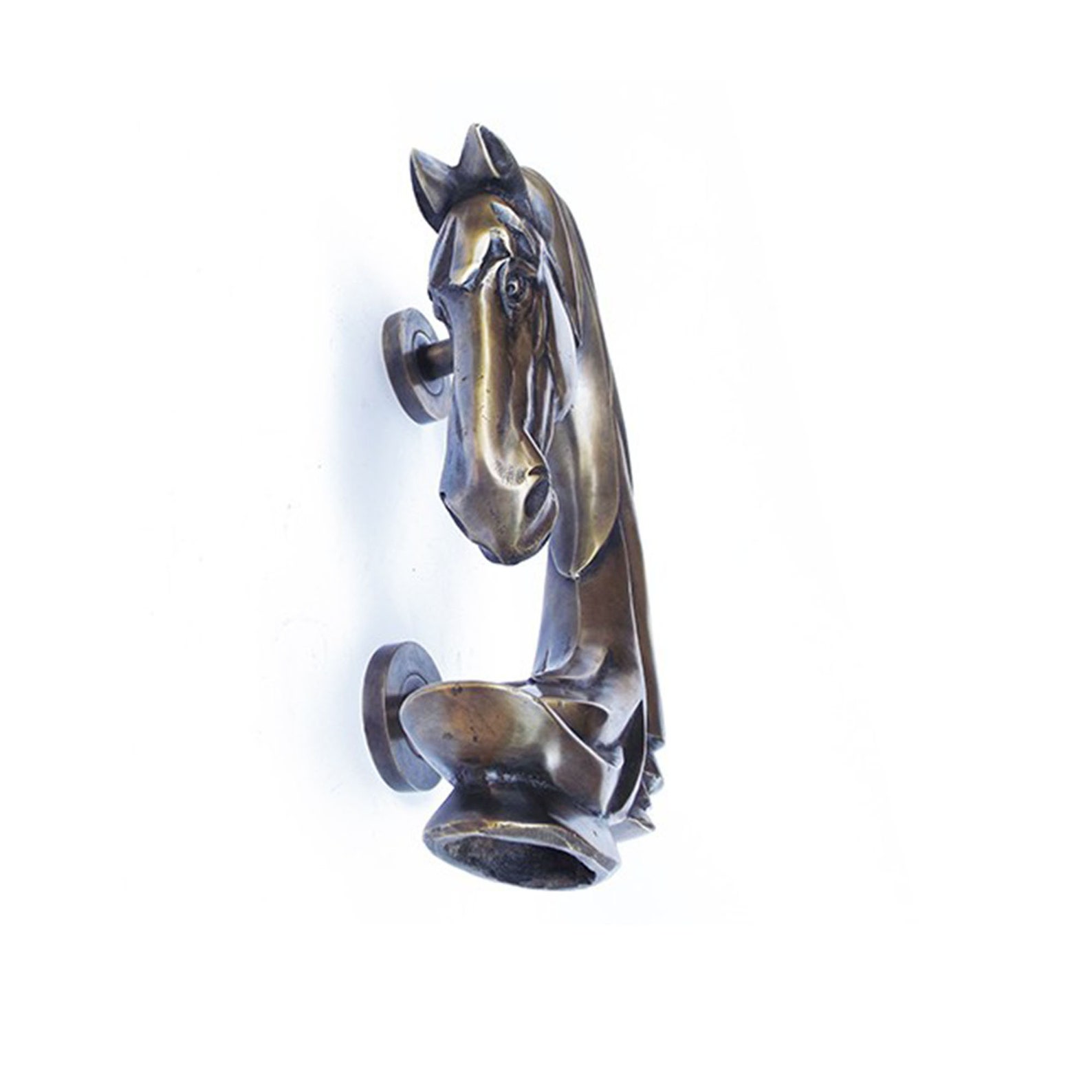 Stallion Horse Door Handle - Antique Brass Wild Horse Pull - 11" Large ...