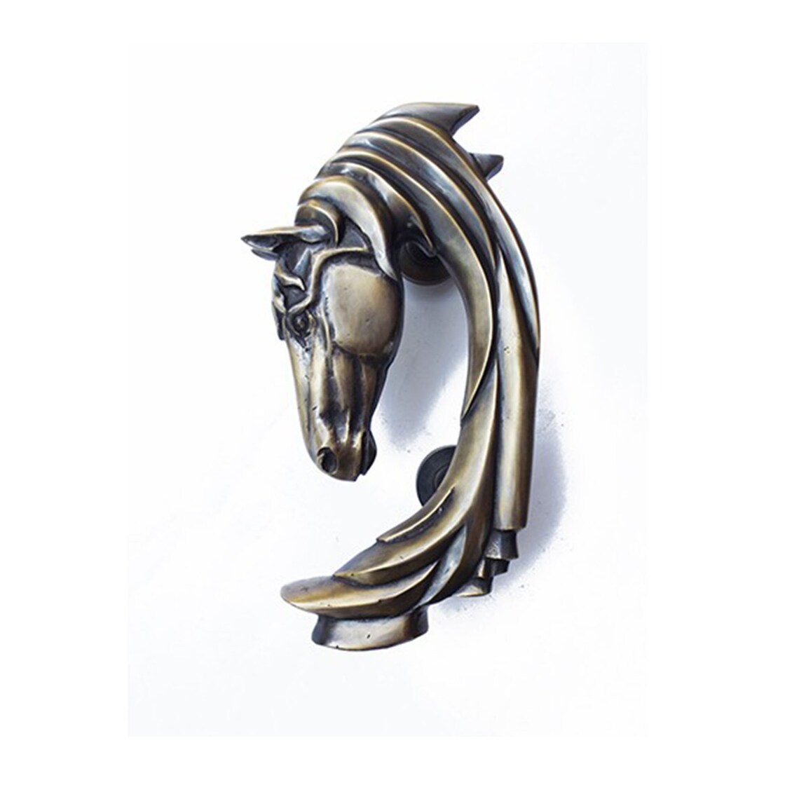 Stallion Horse Door Handle - Antique Brass Wild Horse Pull - 11" Large ...