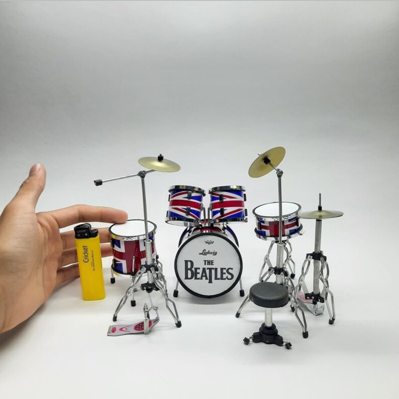 Miniature Drum and Guitars the Beatles UK Exclusive Display Signature ...