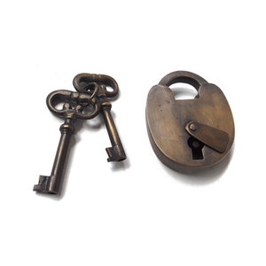 2.67" Inches Vintage Classic Deco Solid Brass PADLOCK With SKELETON ...