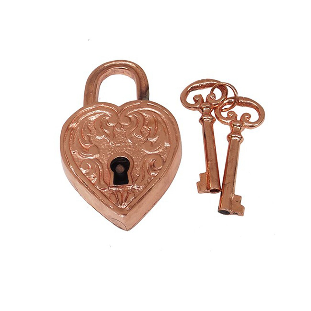 Set Vintage Love Heart Forever Carved PADLOCK With Twin 2 Pieces ...