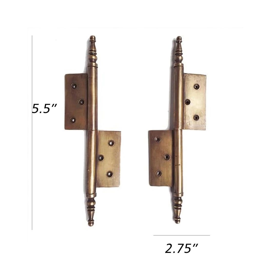 Antique Brass Split Finial Hinges, Ornate Cabinet & Window Hardware ...