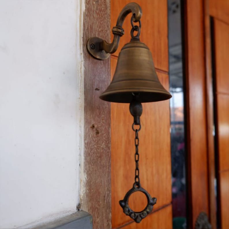 Solid Brass Vintage Fine Door Bell, Front Door Bell, Door Hanging Bell ...