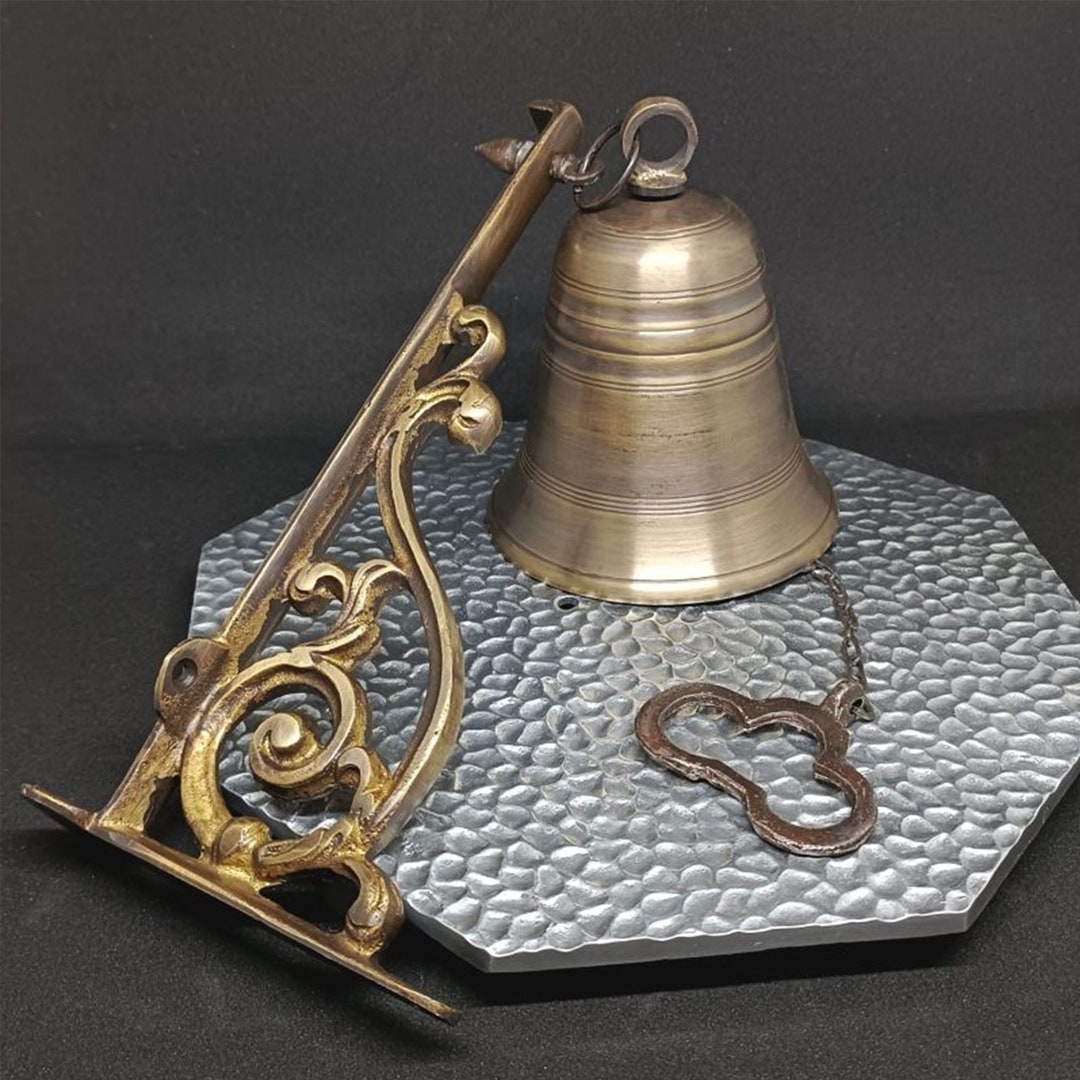 Vintage Style Cast Brass Farm Dinner Bell | Door Bell Solid Brass ...