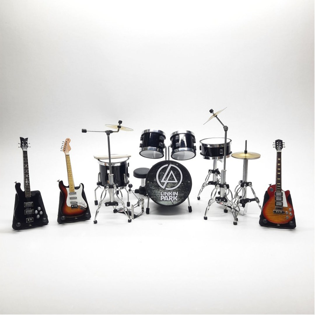 Miniature Drum and Guitars LINKIN PARK Band Exclusive Display Signature ...