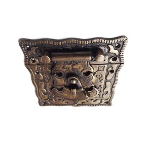 Antique Casket Latch Lock Solid Brass - Vintage Brass Latch - Ornate ...