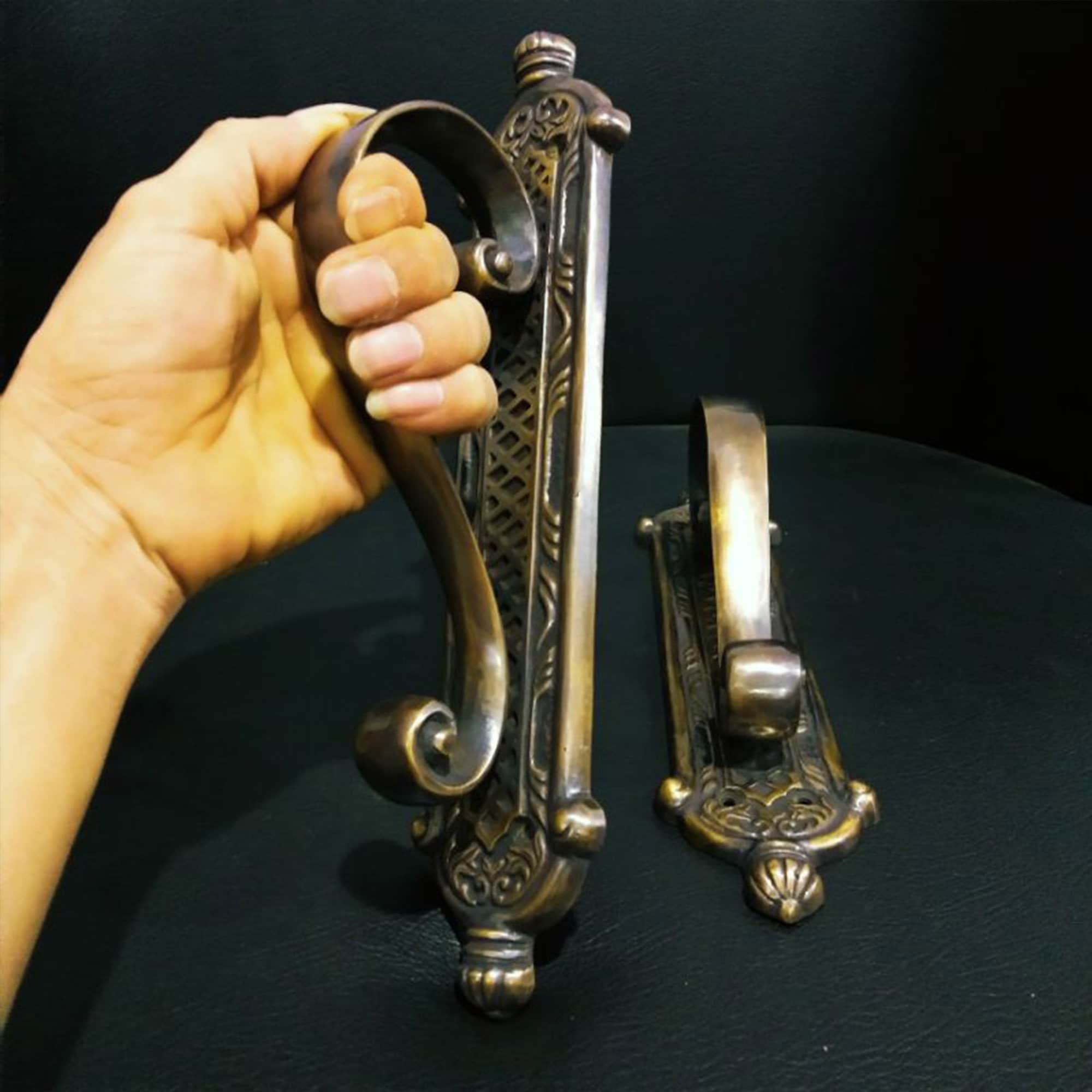 Classic Door Handle Pair Antique 11.4, French Door Pulls, Front Door ...
