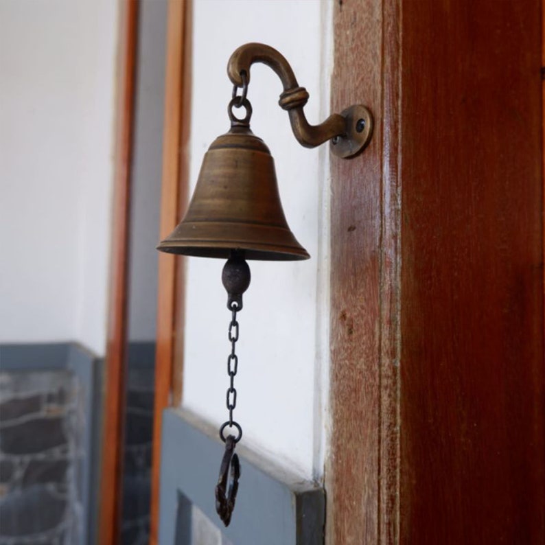 Solid Brass Vintage Fine Door Bell, Front Door Bell, Door Hanging Bell ...