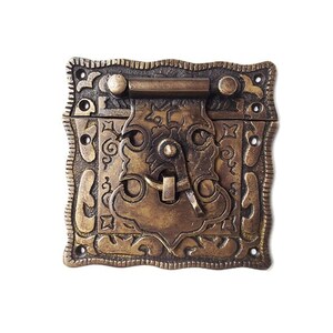 Antique Casket Latch Lock Solid Brass - Vintage Brass Latch - Ornate ...