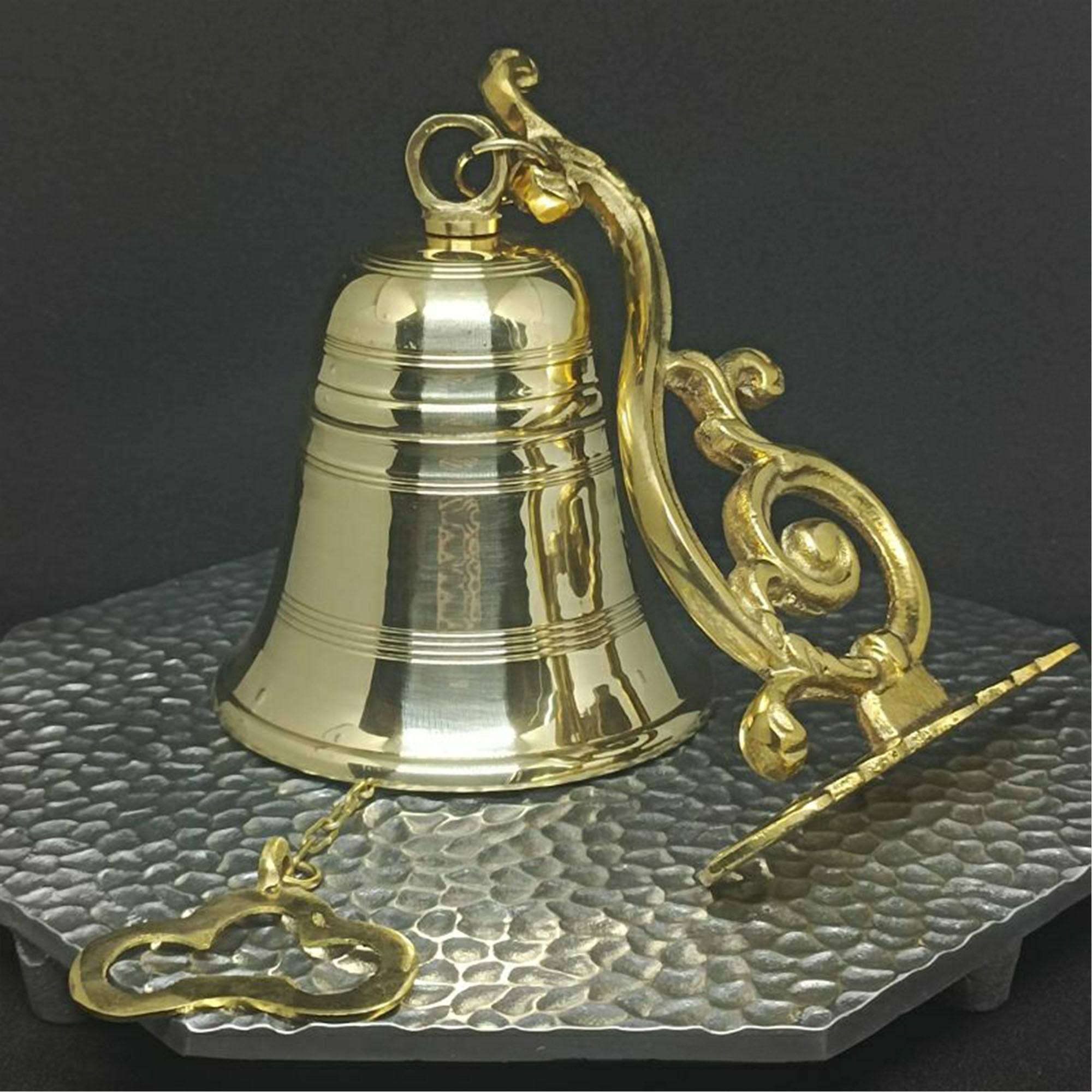 Vintage Style Cast Brass Farm Dinner Bell Door Bell Solid Brass Iron ...